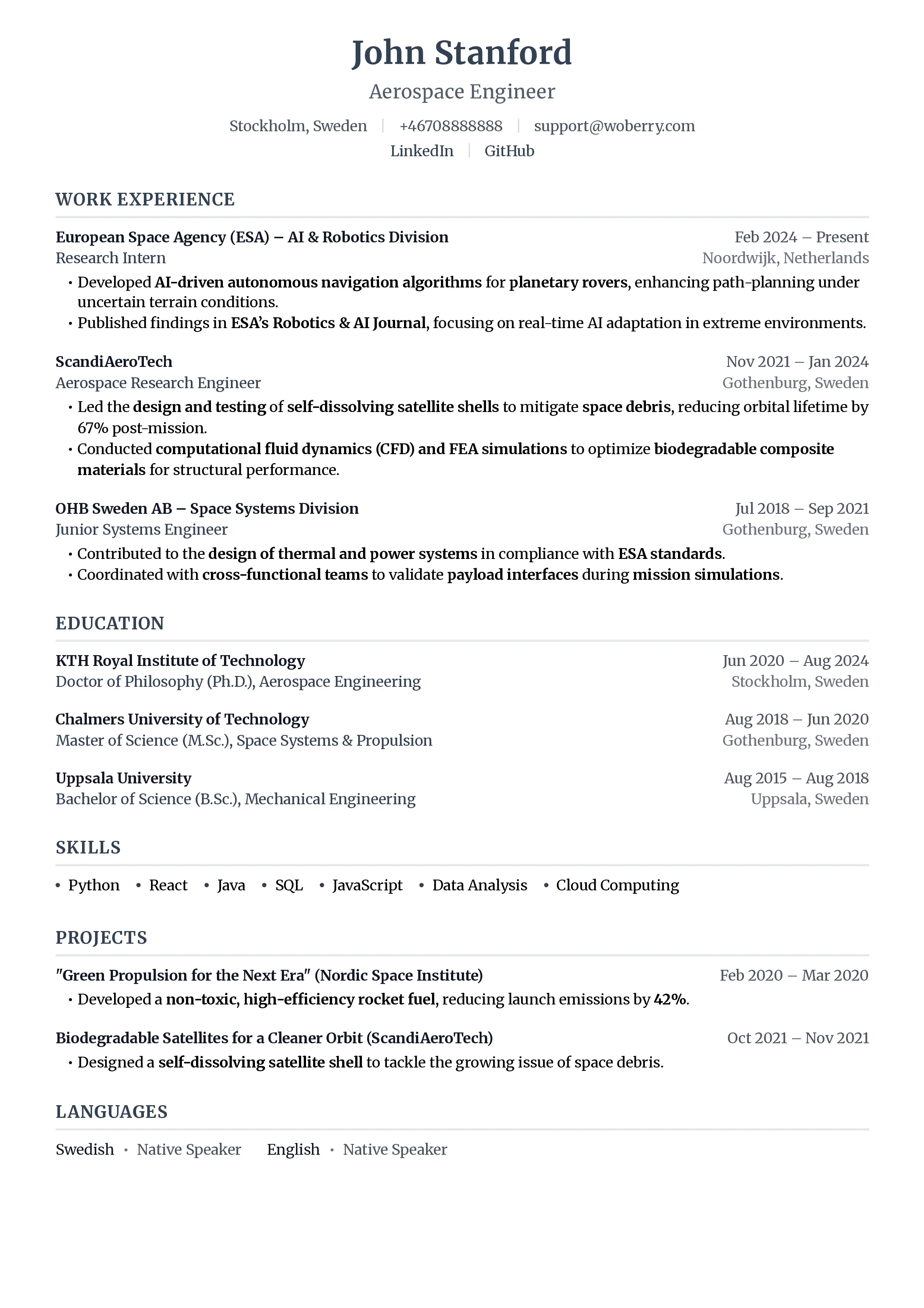 Free Resume Builder - Create Professional Resumes Online | Woberry